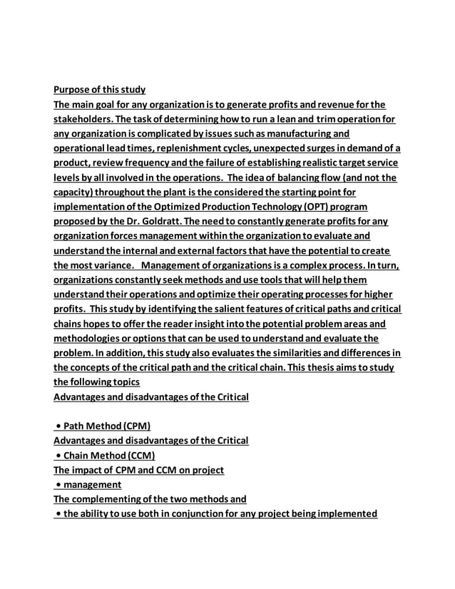 study on project analysis through critical path method | PDF