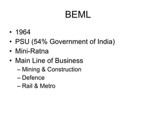 Bharat earth movers ltd (beml) | PPS
