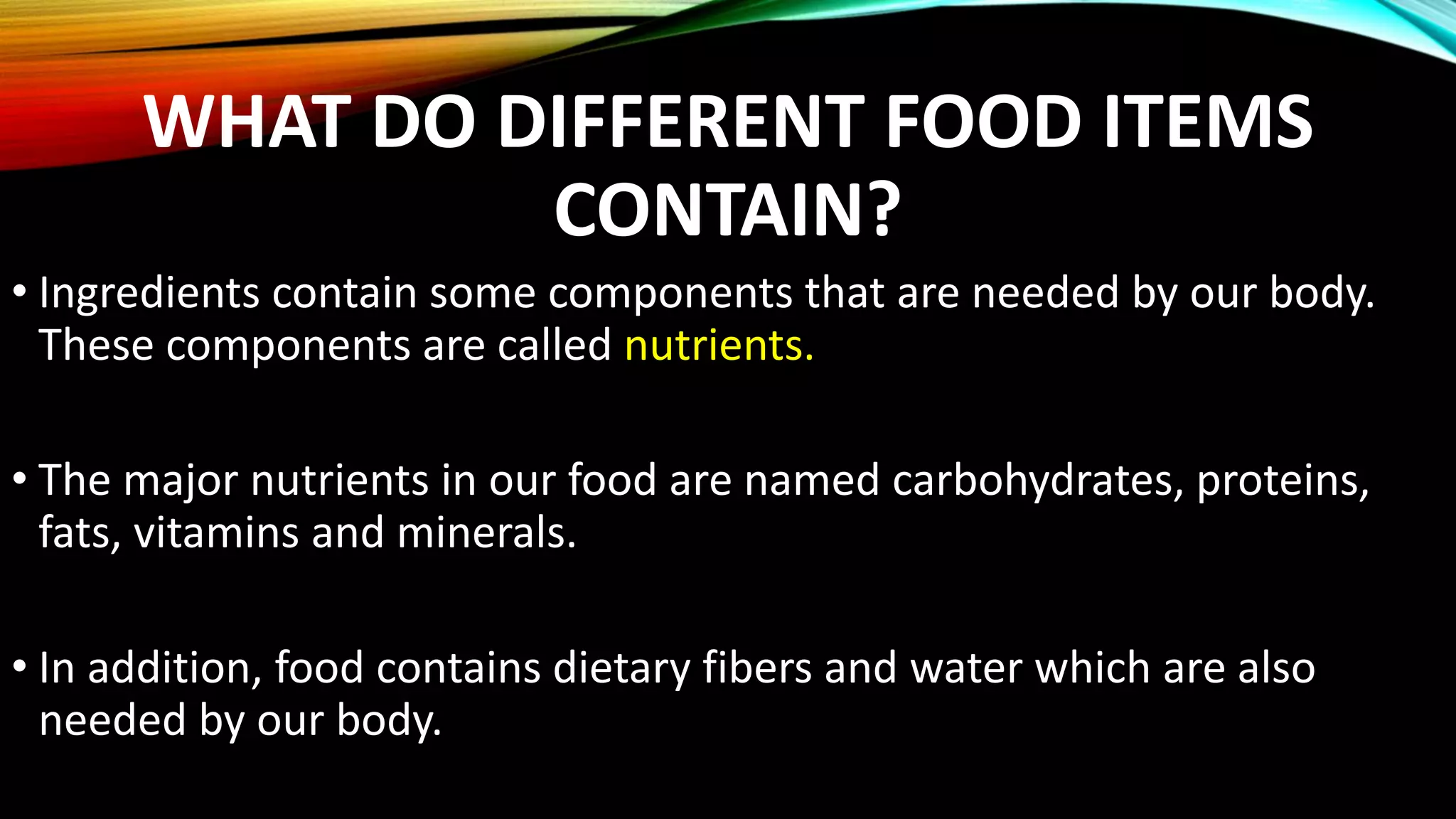 Components of food Class-6th Chapter 2 Science | PPTX