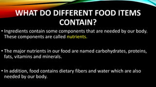 Components of food Class-6th Chapter 2 Science | PPTX