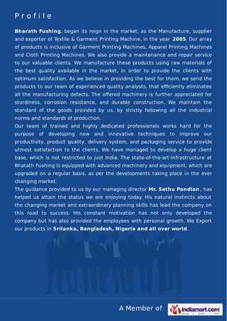 Bharath fushing-coimbatore | PDF | Manufacturing Industry | Industries