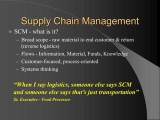 SCM - Bharath | PPTX | Logistics | Business