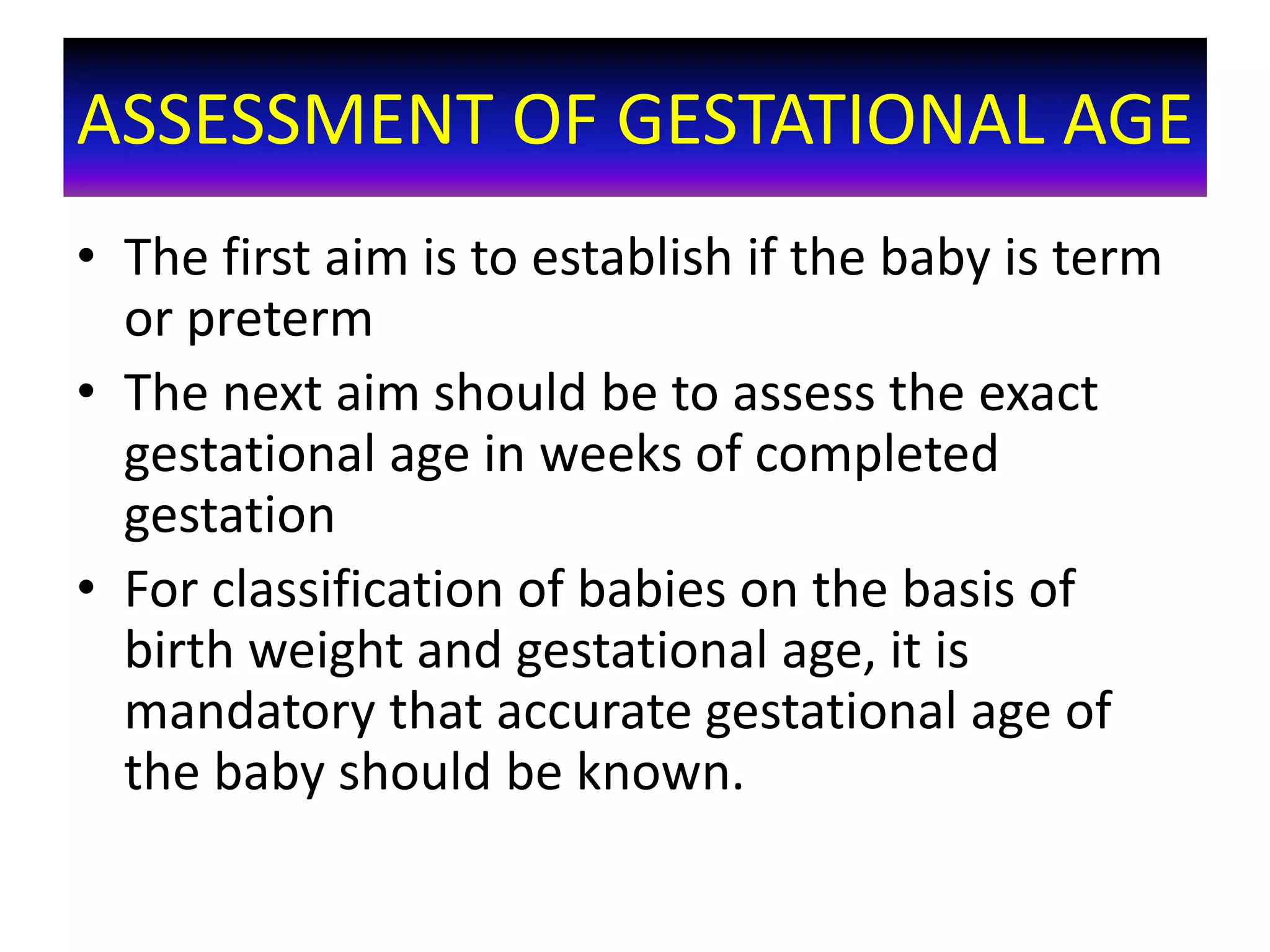 Assessment of Gestational age | PPTX