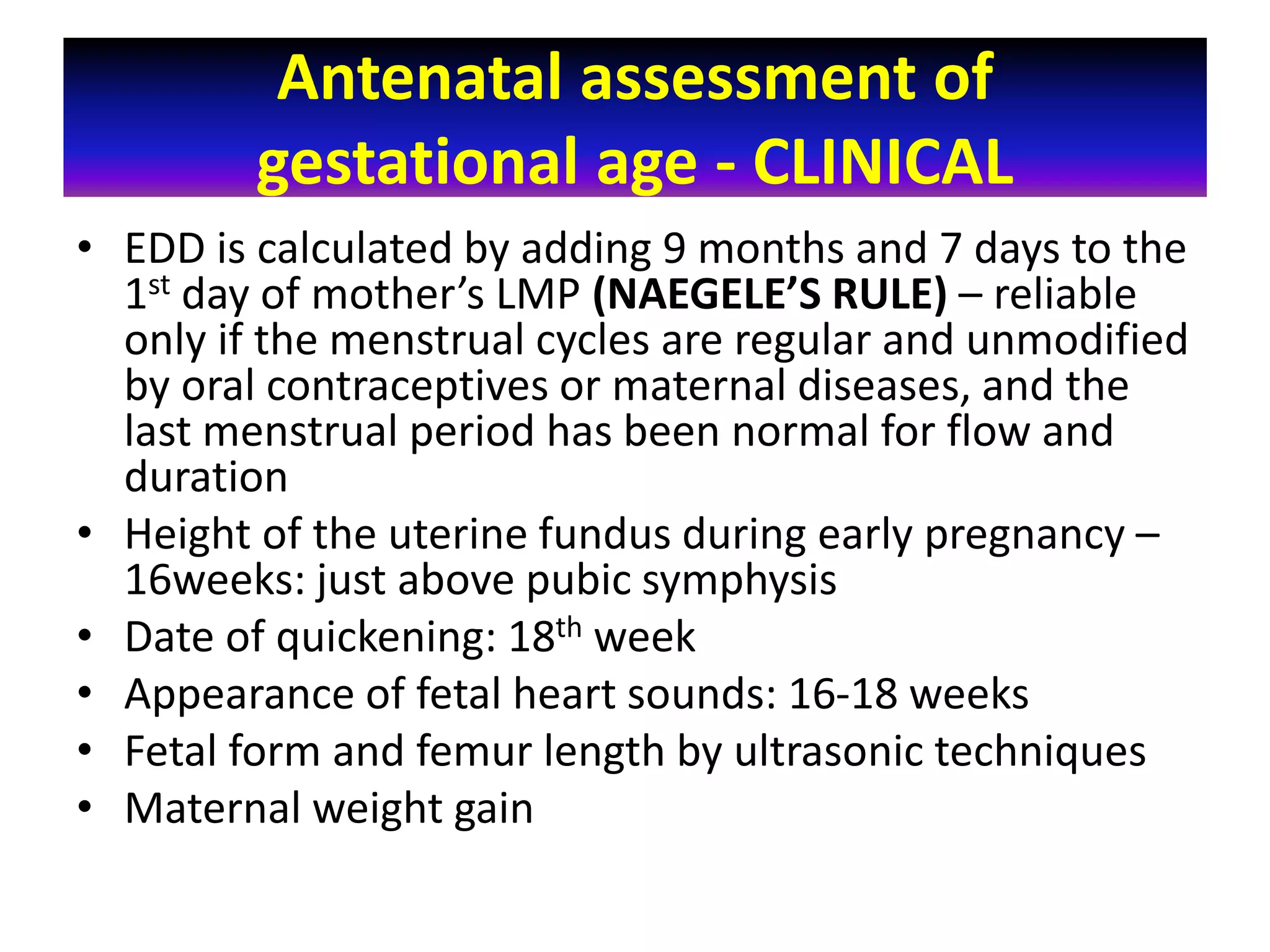 Assessment of Gestational age | PPTX