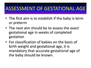 Assessment of Gestational age | PPTX