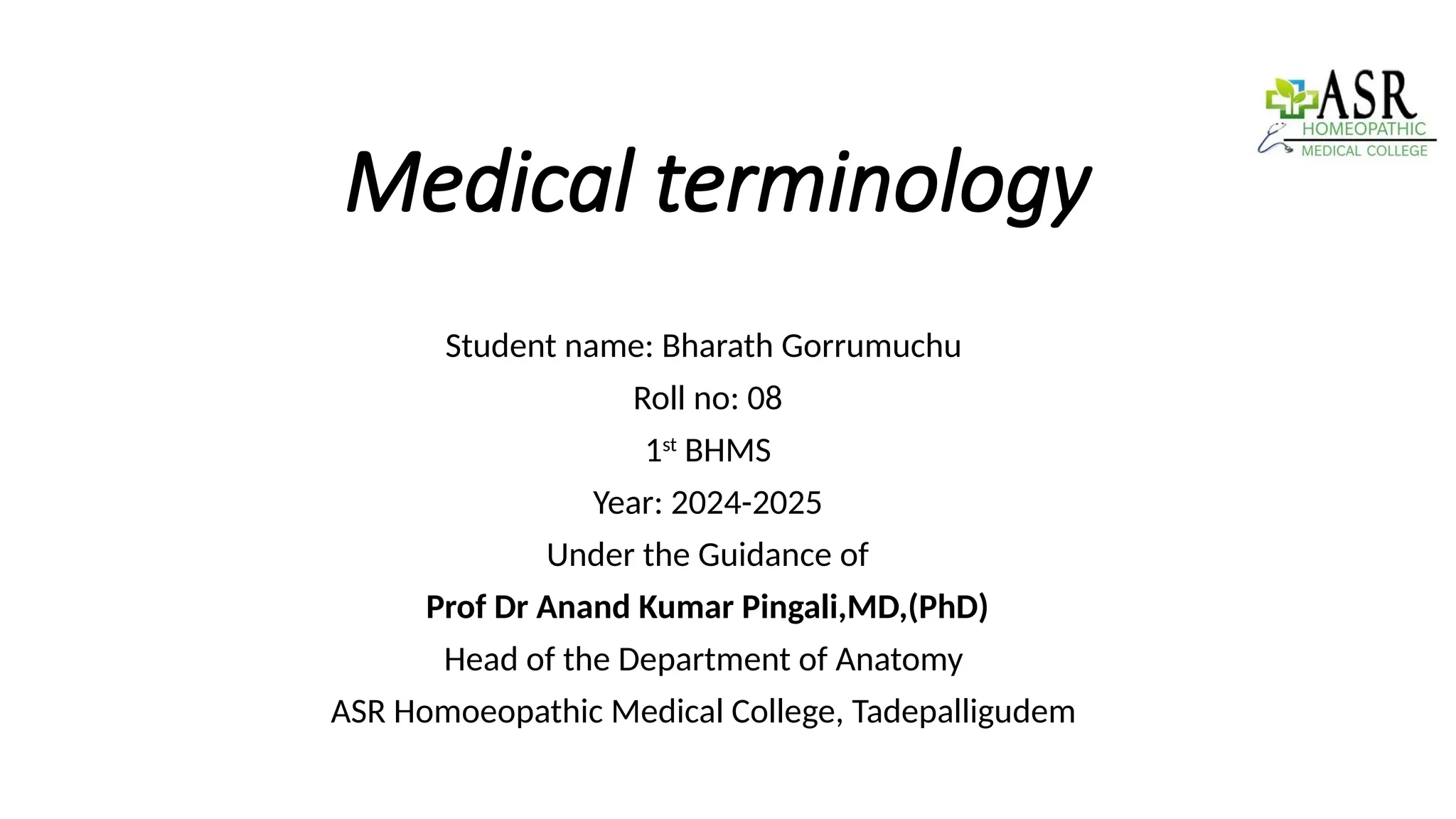 Bharath Gorrumuchu (Anatomy-Dermo,Encephalo) | PPT