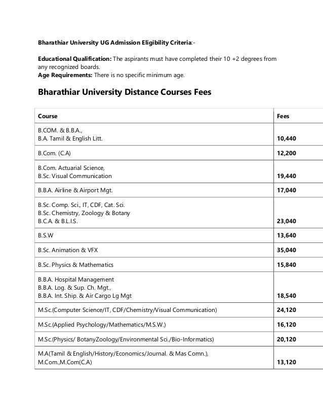 Bharathiar university mba distance education | PDF