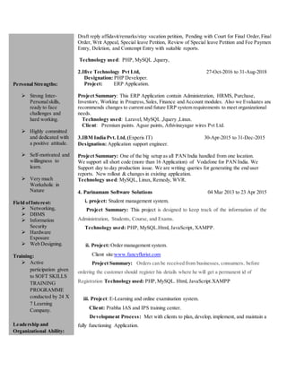 Bharathiraja php developer resume | PDF