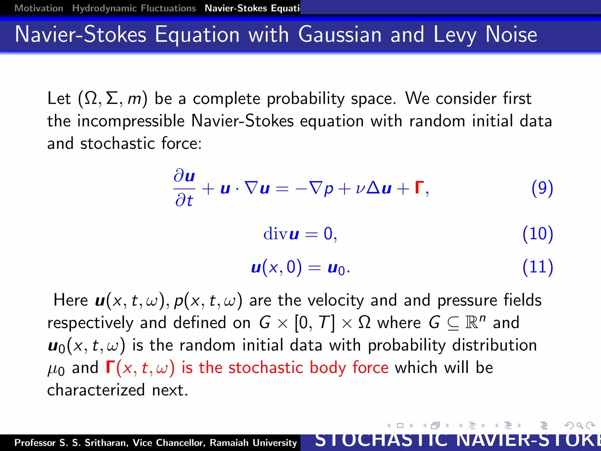 Stochastic Navier Stokes Equations Pdf