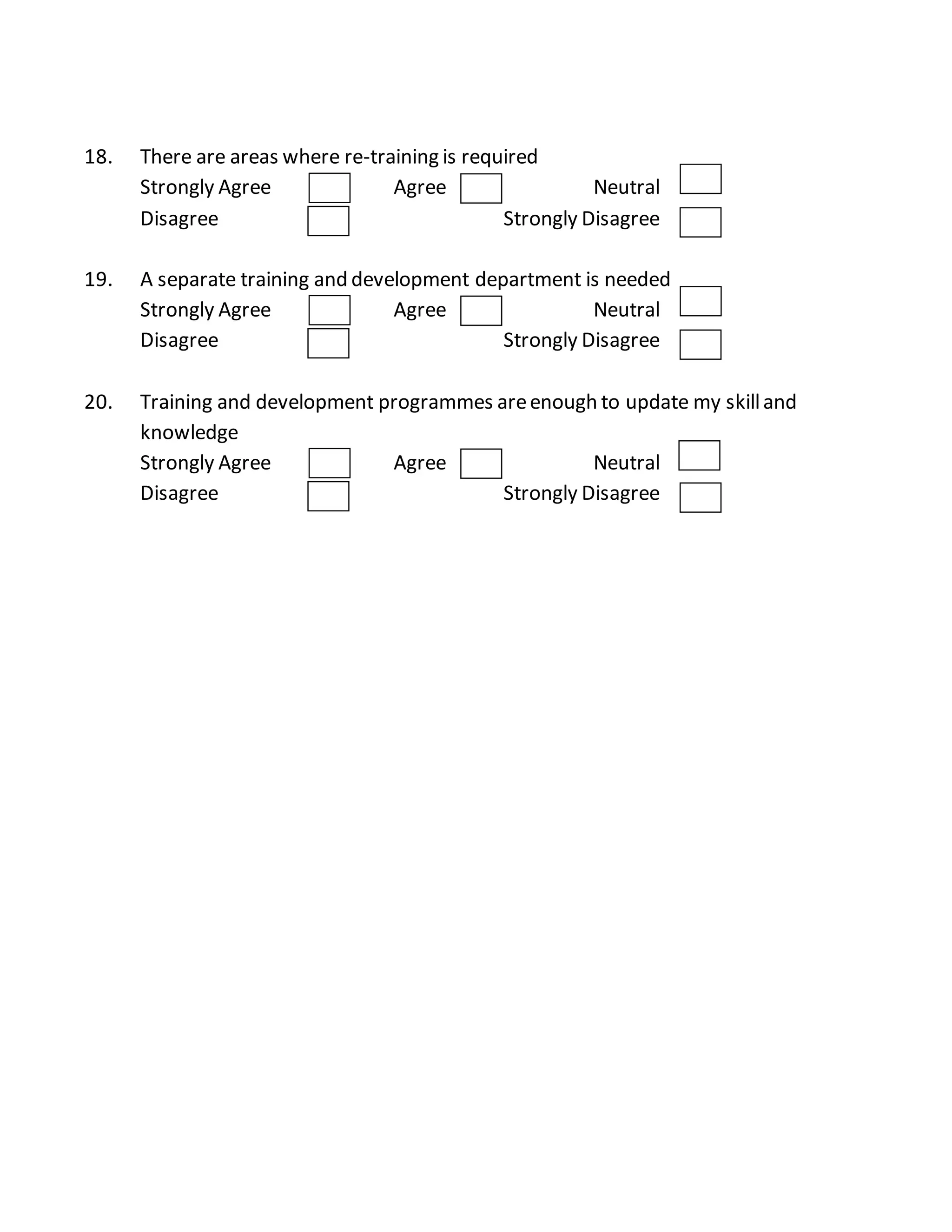 Questionnaire for employers perception towards training | DOCX