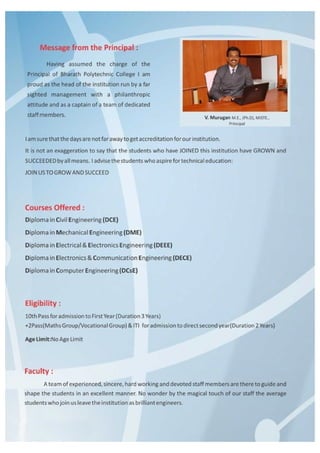 Bharath polytechnic college profile 2 | PDF