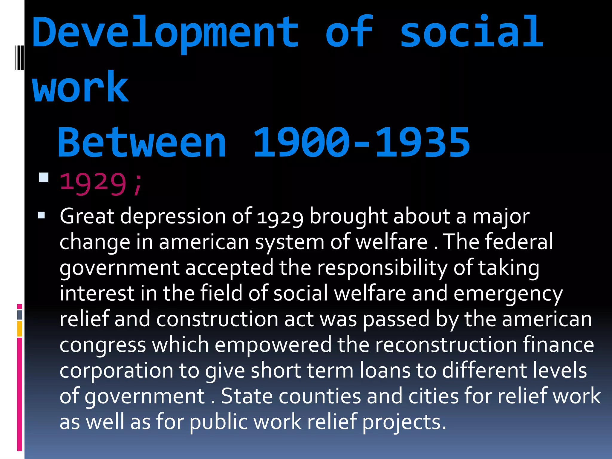 historical development of social work in USA | PPTX