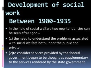 historical development of social work in USA | PPTX