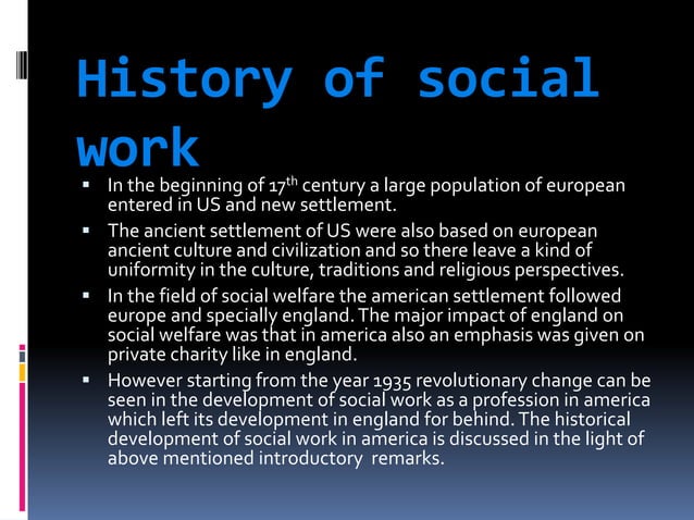 historical development of social work in USA | PPTX