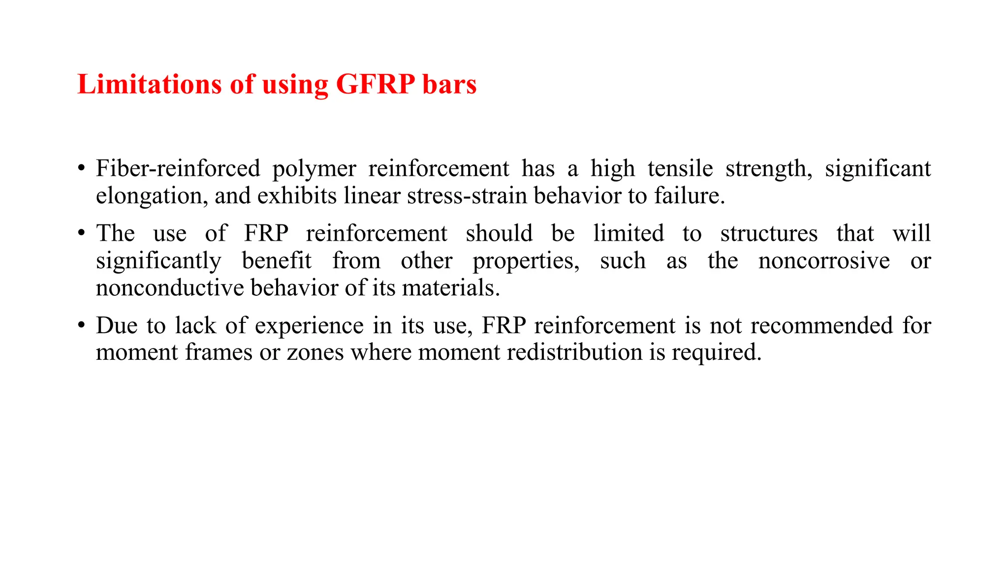 Felxural behaviour of GFRP rebars in concrete | PPTX