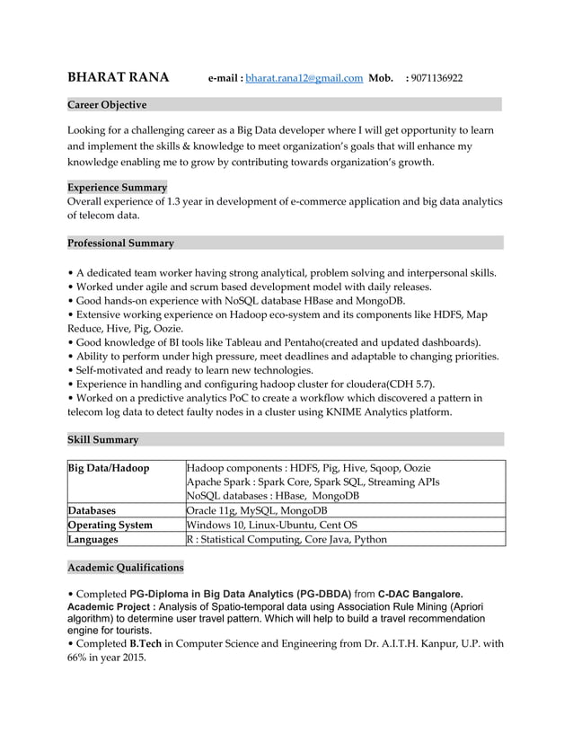 Bharat resume | PDF