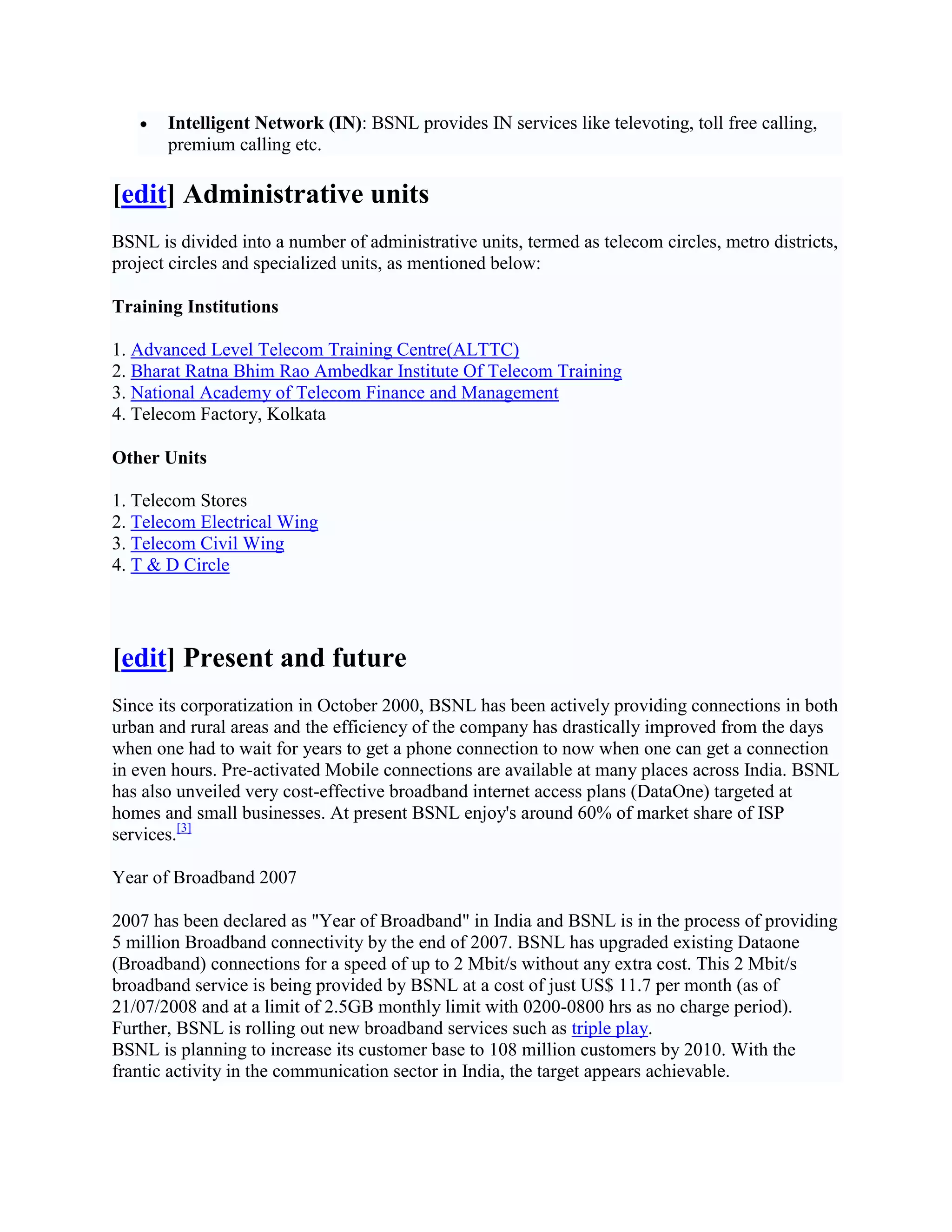 Bharat Sanchar Nigam Limited | DOCX