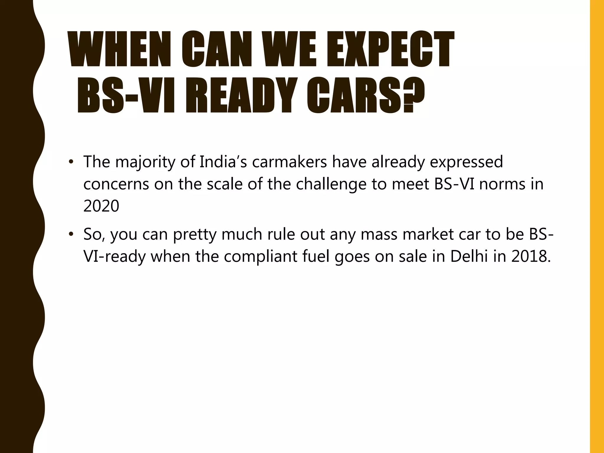 BHARAT STAGE - VI | PPTX