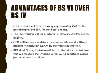 BHARAT STAGE - VI | PPTX