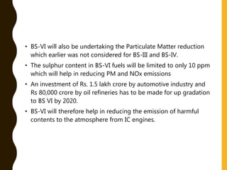 BHARAT STAGE - VI | PPTX