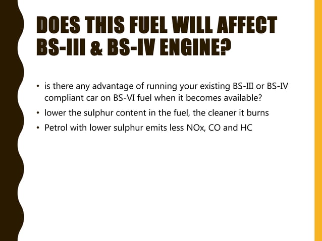 BHARAT STAGE - VI | PPTX