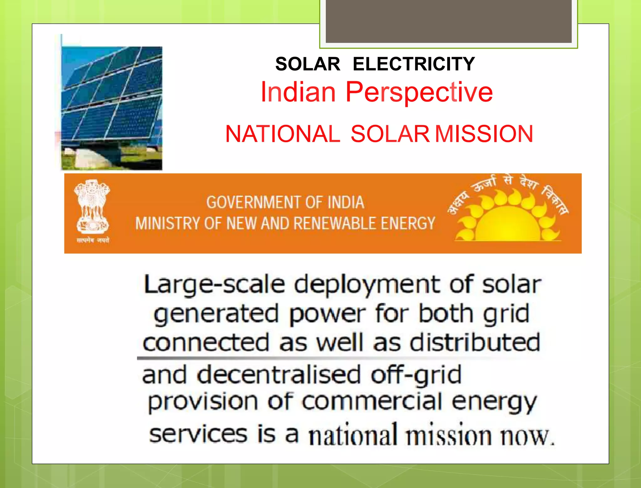 INDIAN SOLAR ENERGY [Bharat Surya Urja] | PPTX