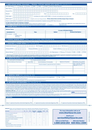 Bharti axa tax advantage fund application form | PDF