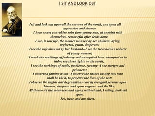 I Sit and Look out by Walt Whitman | PPTX