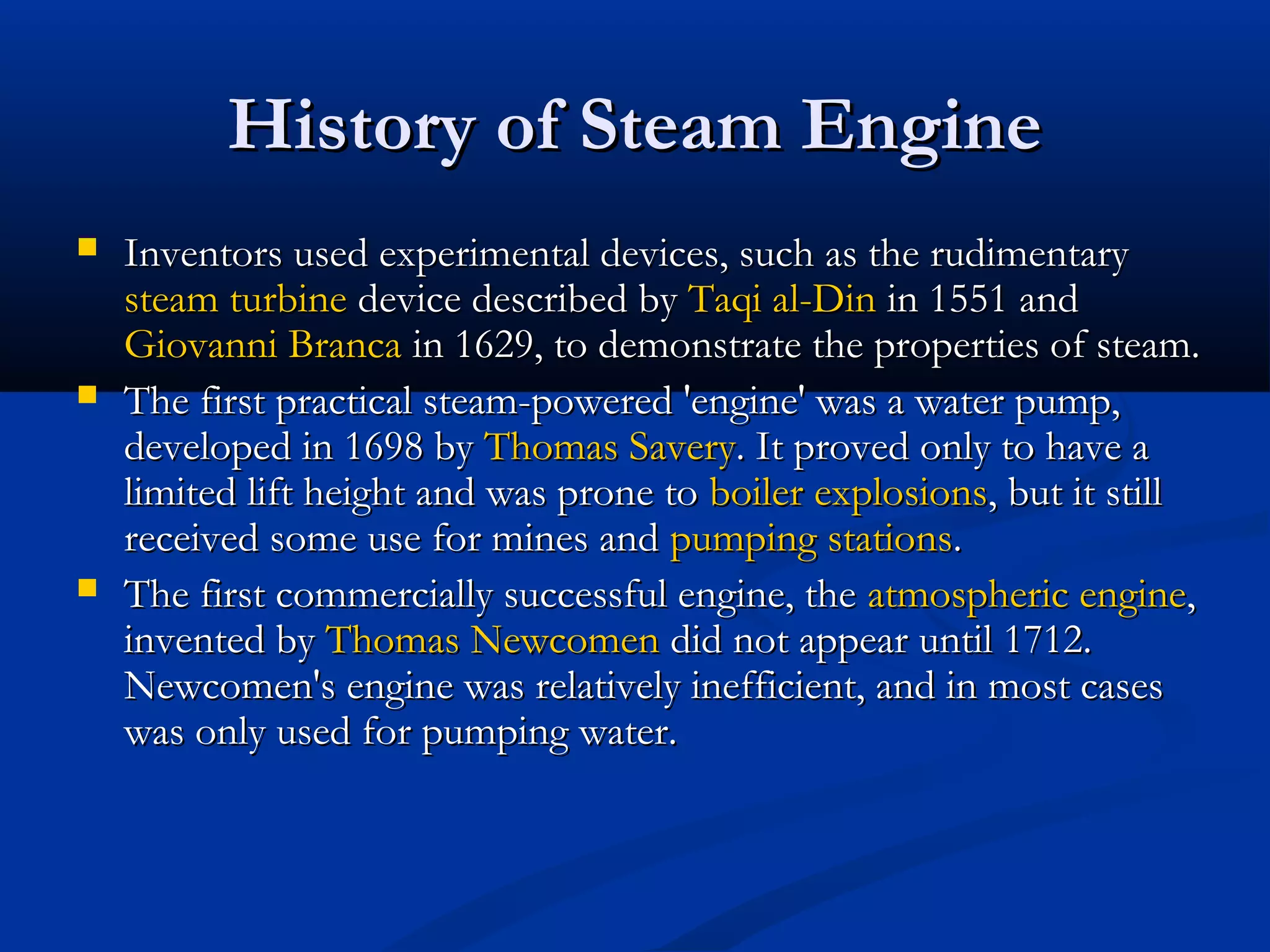 STEAM ENGINES Bharti rajput BSC I 2018 | PPT