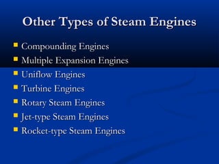 STEAM ENGINES Bharti rajput BSC I 2018 | PPT