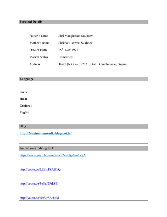 Bharti sukhdev resume | PDF