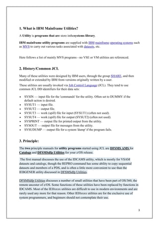 IBM Utilities | DOCX | Operating Systems | Computer Software and Applications