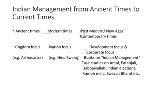 Evolution of Indian Management/ Bhartiya Management | PPTX
