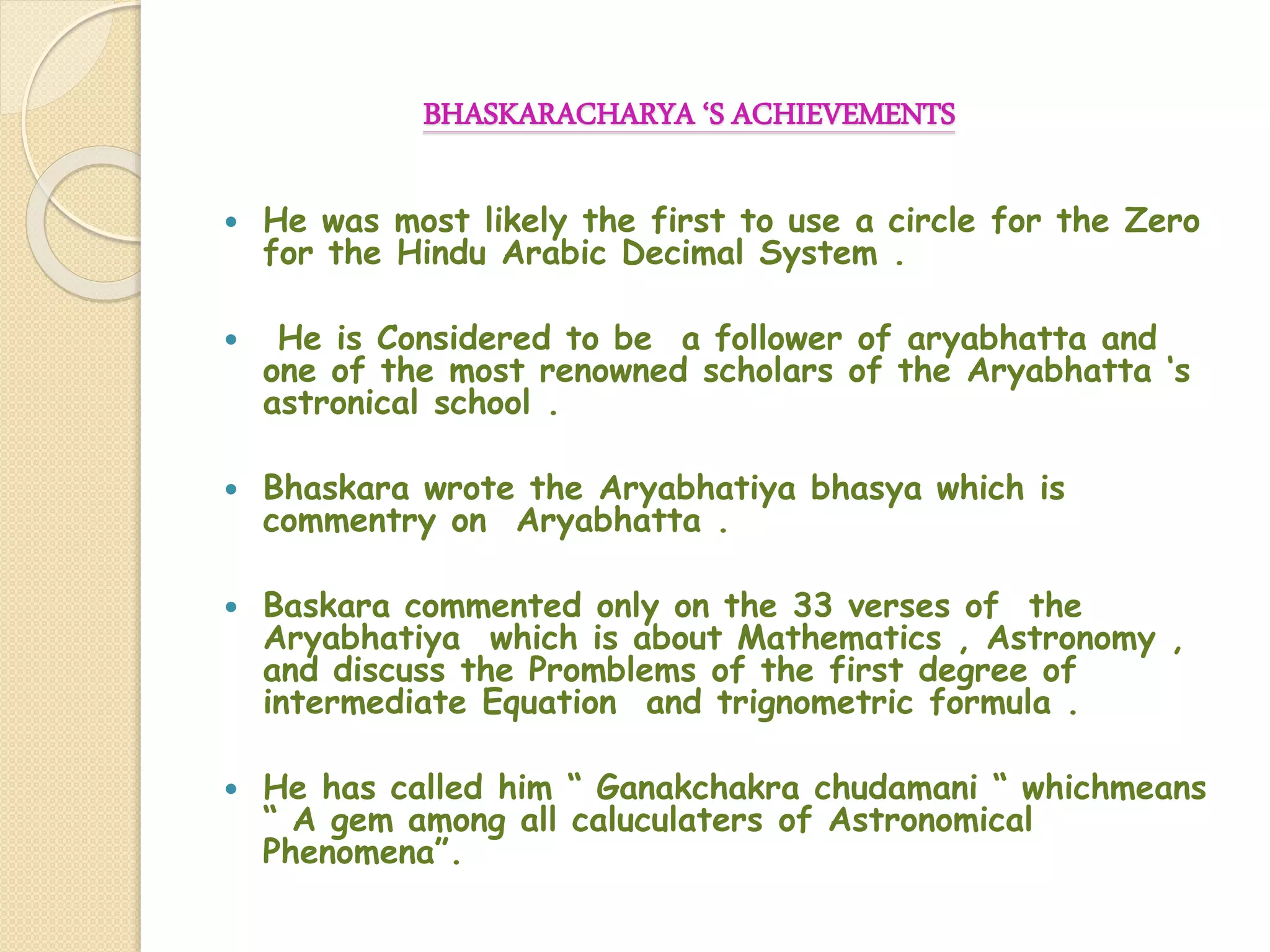 BHASKARACHARYA | PPTX