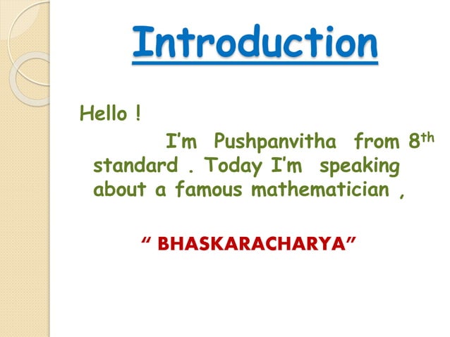 BHASKARACHARYA | PPTX