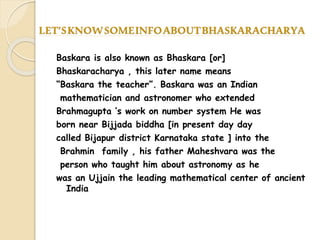 BHASKARACHARYA | PPTX