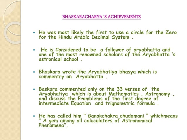 BHASKARACHARYA | PPTX