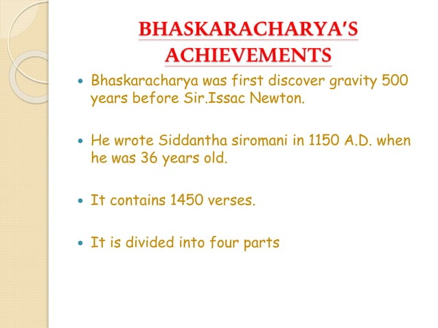BHASKARACHARYA | PPTX