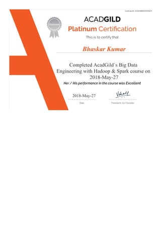 Spark Certificate | PDF