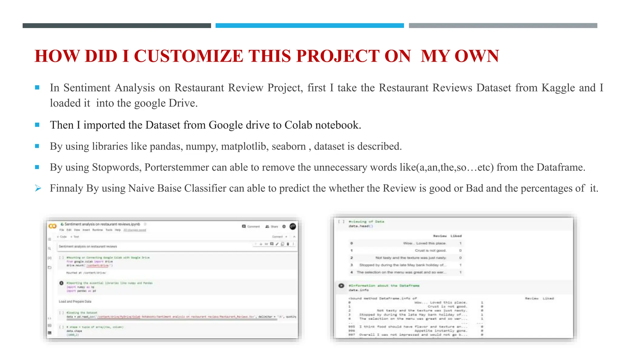 Sentiment analysis of Restaurant reviews ppt | PPTX