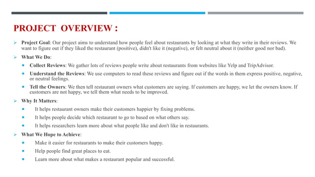 Sentiment analysis of Restaurant reviews ppt | PPTX