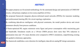 Presenation based on the CMOS RF circuits | PPTX
