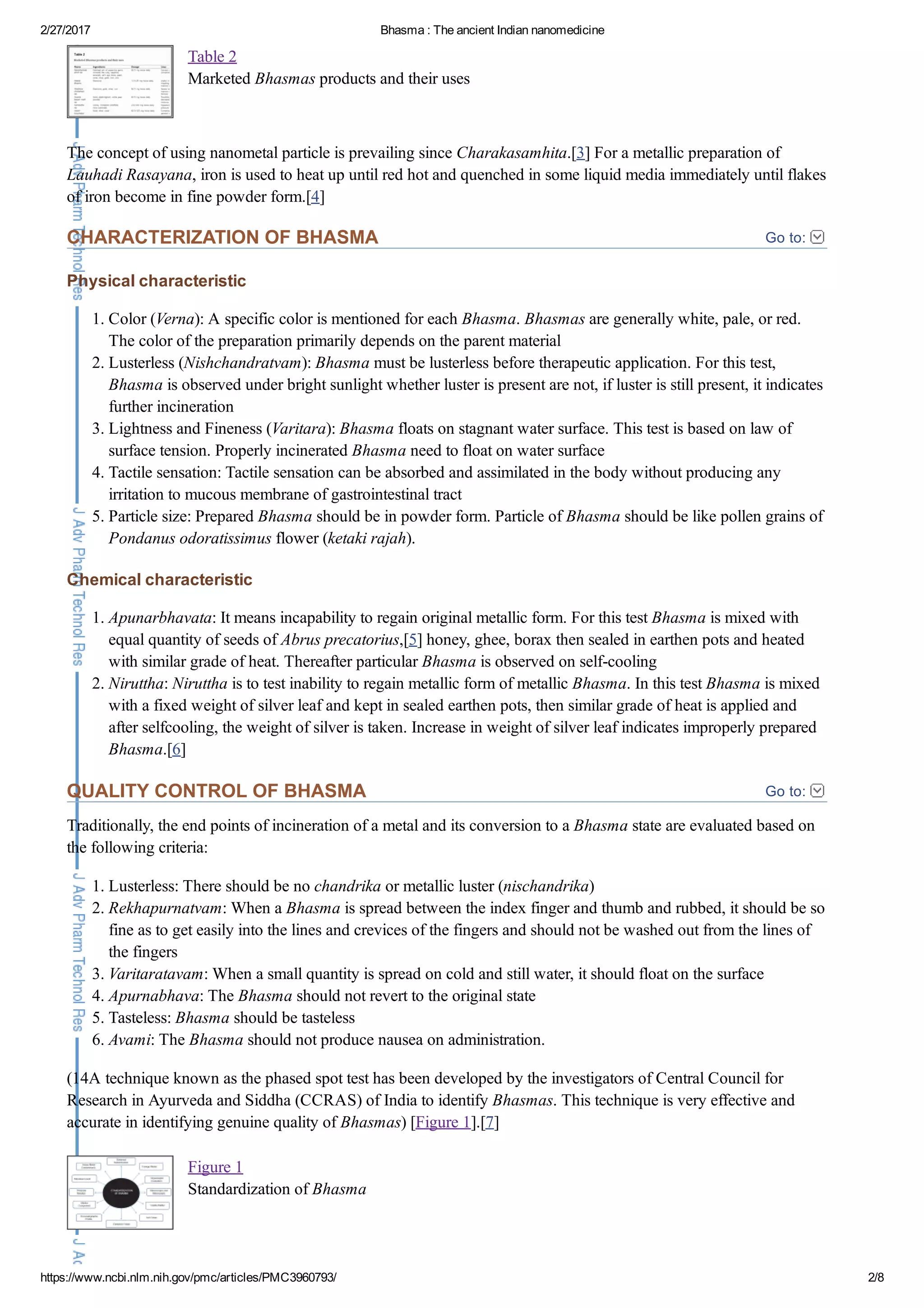 Bhasma - Nano Medicine (Ancient India - Ayurveda) | PDF