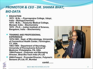 Bhat biotech slide show | PPT