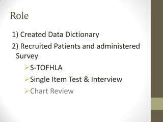 Health Literacy in Neurology Patients | PPT