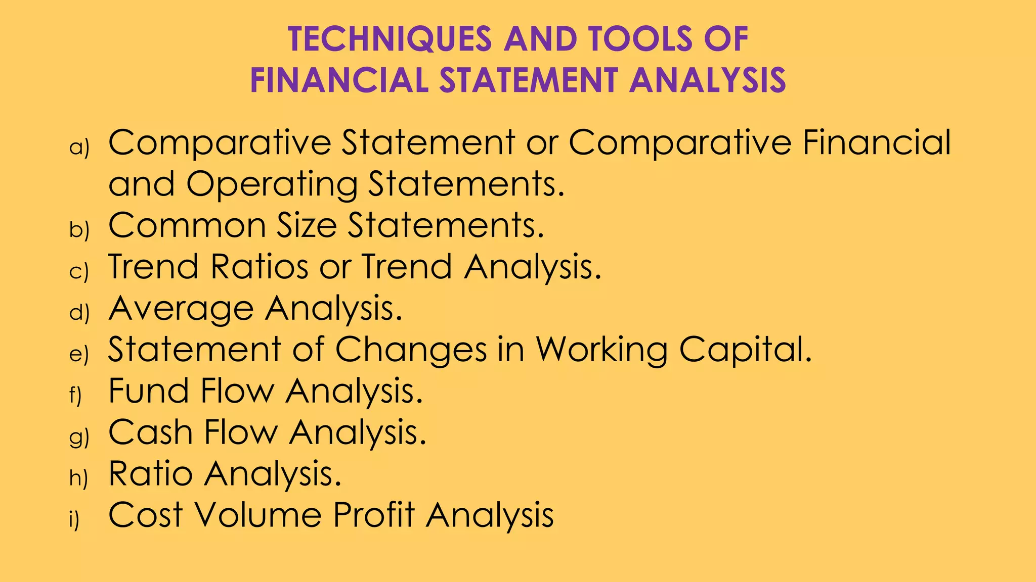 Techniques of Financial Statement Analysis | PPT