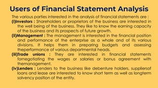 Techniques of Financial Statement Analysis | PPT