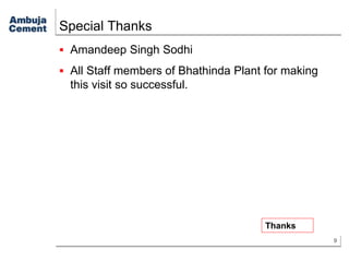 Ambuja cement Bhatinda plant visit-Amit Payal | PPTX