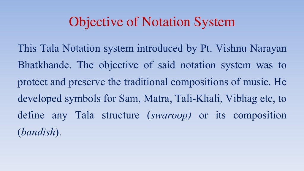 Bhatkhande Tala Notation System | PPTX