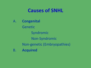 Sensorineural hearing loss | PPTX